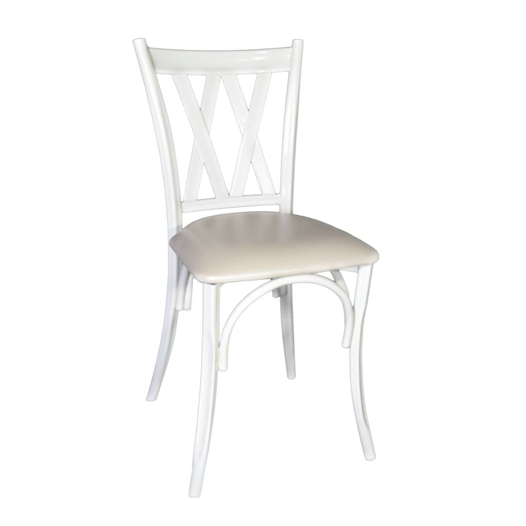 Double Cross Back Metal Chair