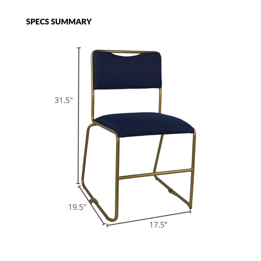 Slim Back Banquet Chair Steel
