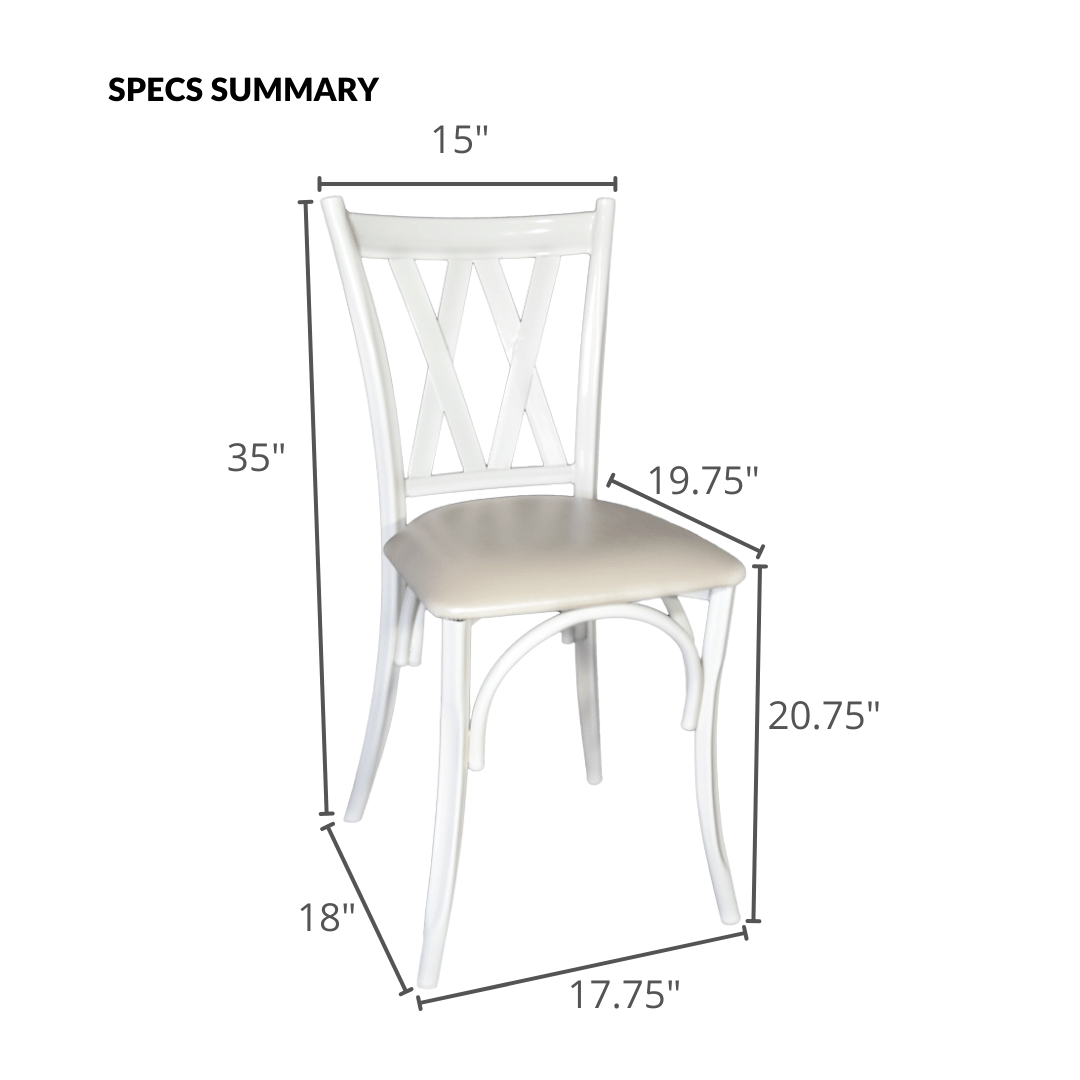 Double Cross Back Metal Chair