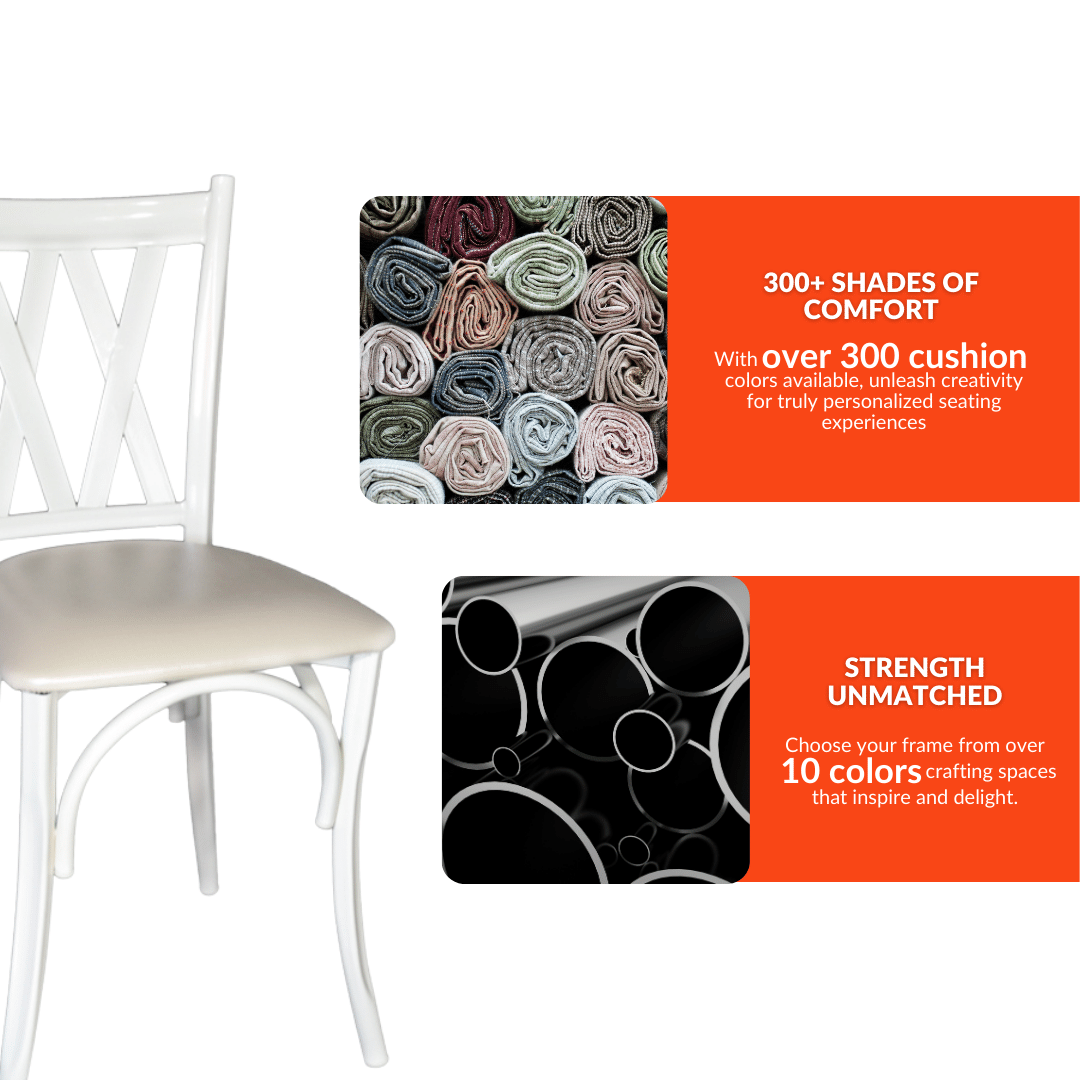 Double Cross Back Metal Chair