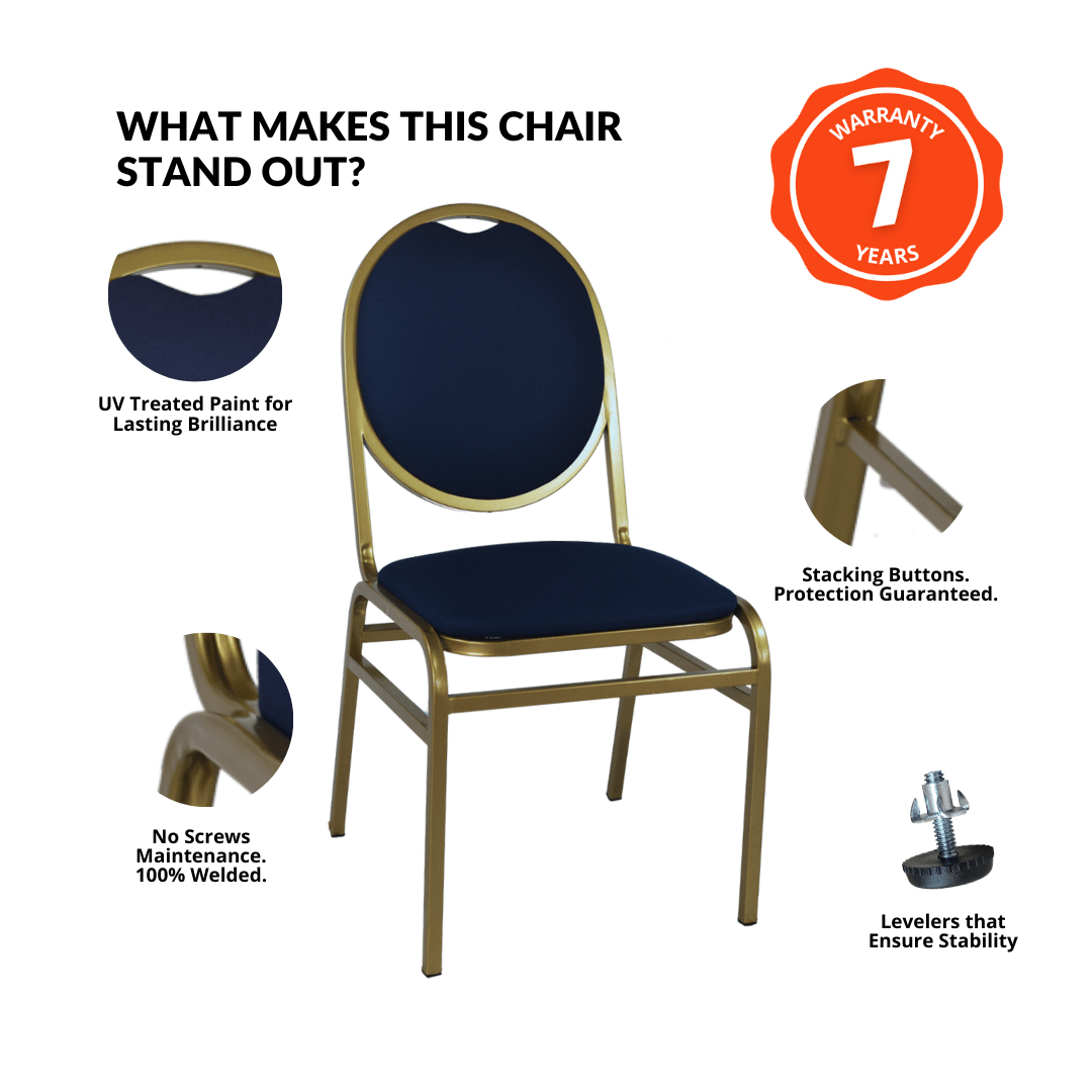 Medallion Back Banquet Chair Steel