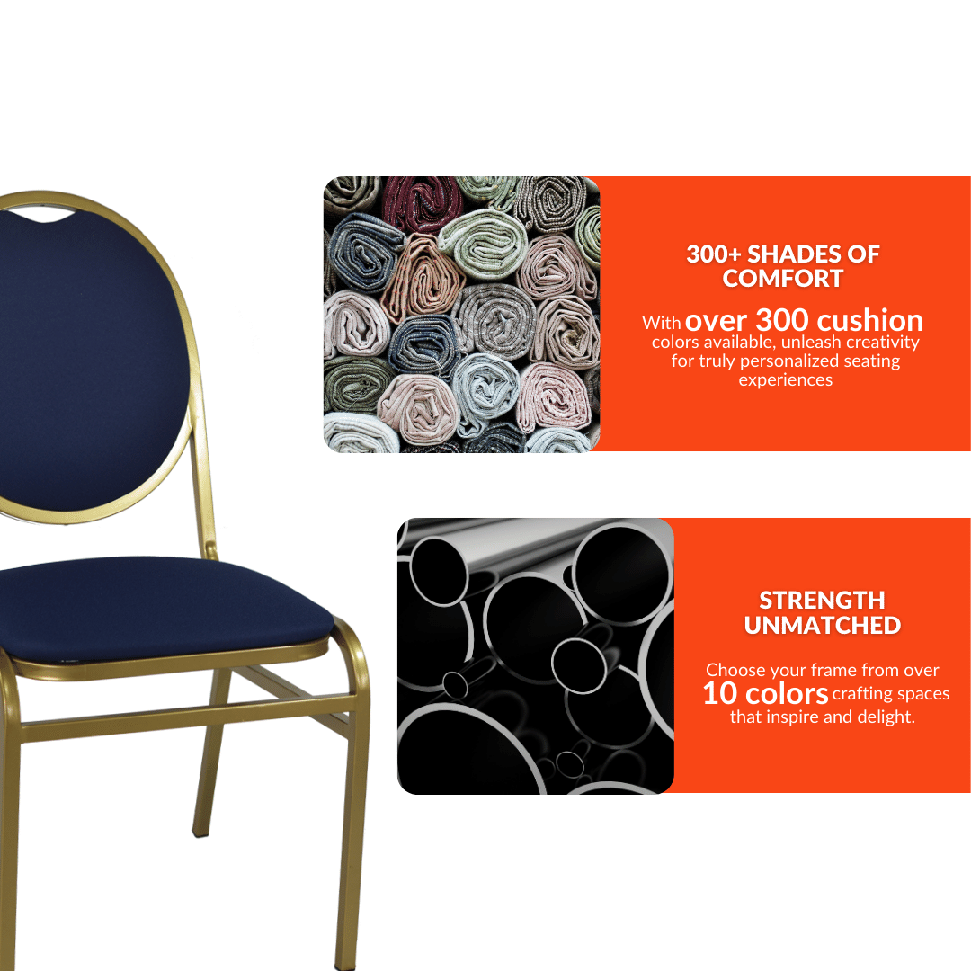 Medallion Back Banquet Chair Steel